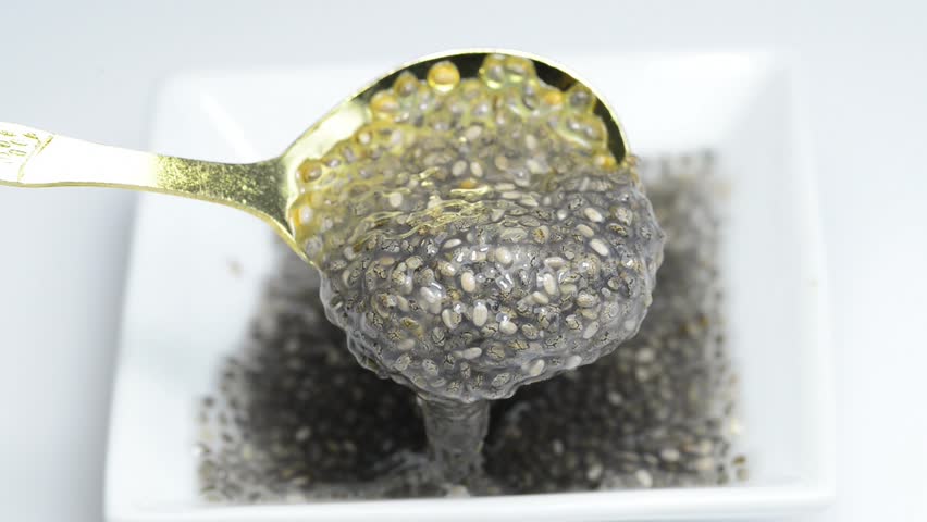 Stock video of chia seed gelatin for diet | 4750511 | Shutterstock