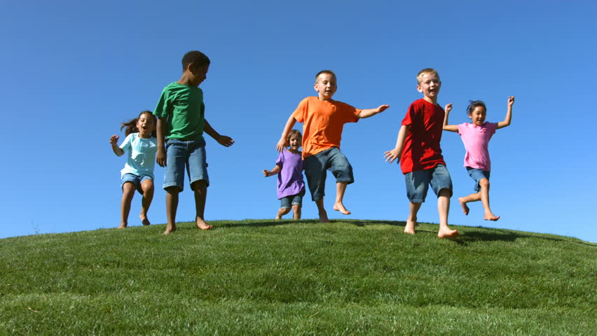 Slow Motion Kids Running Stock Footage Video (100% Royalty-free ...