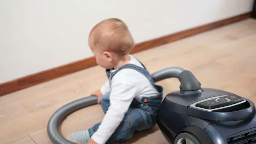 Baby and Vacuum Cleaner Stock Footage Video (100% Royalty-free) 4792691 ...