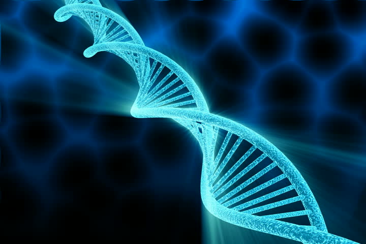 3d Rotating DNA Model On Science Scroll Background. Seamless Loop ...