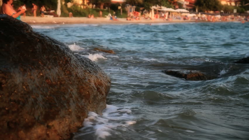 Red Cliffs With Palm Trees And Surf, A Beach In Edava Village, Near ...