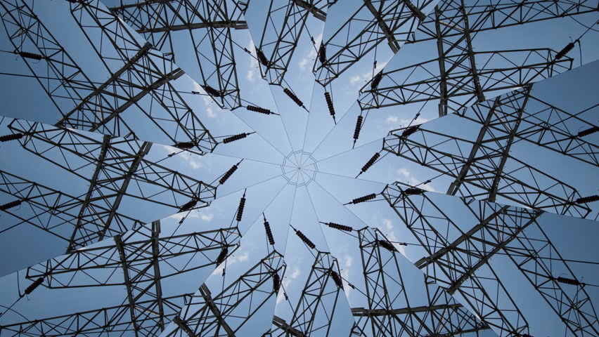 Warped Abstract Pattern Made From Shot Of Electricity Pylons From A ...
