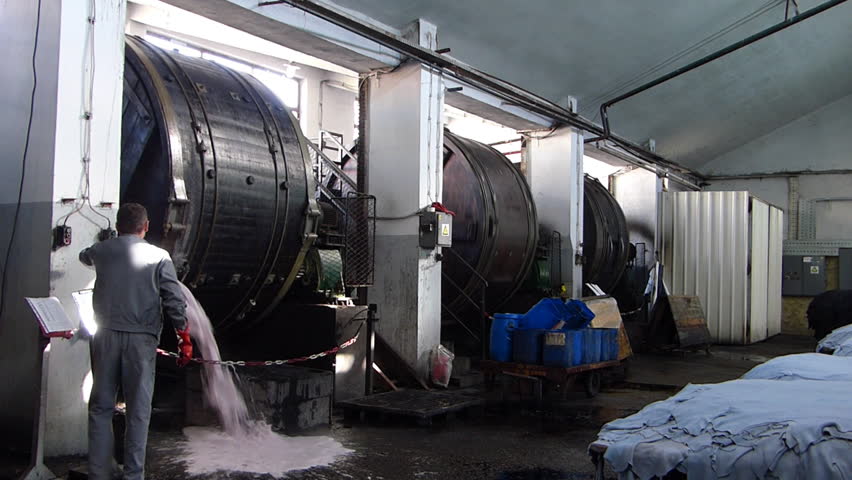 Stock video of tanning leather in the tannery. turning | 5060801 ...