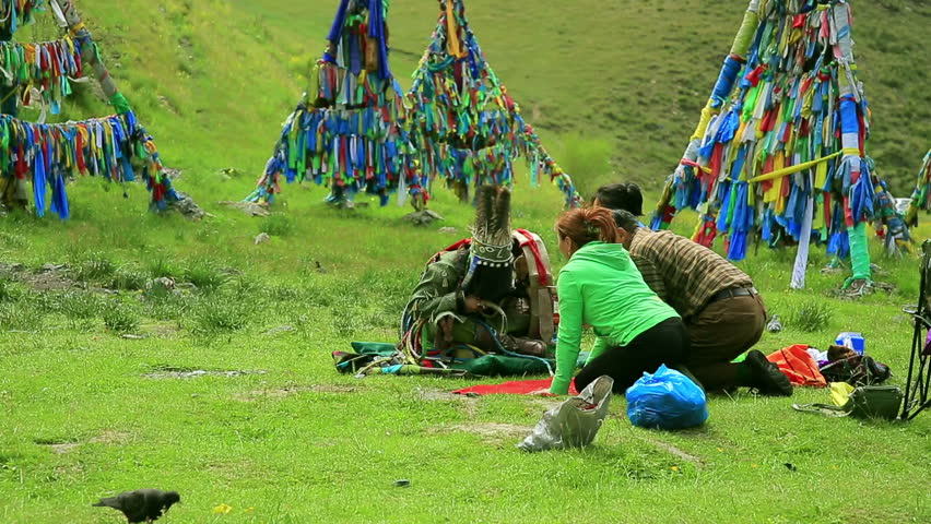 ULAANBAATAR, MONGOLIA - JULY 2013: Shaman Ceremony. Their Death Father ...