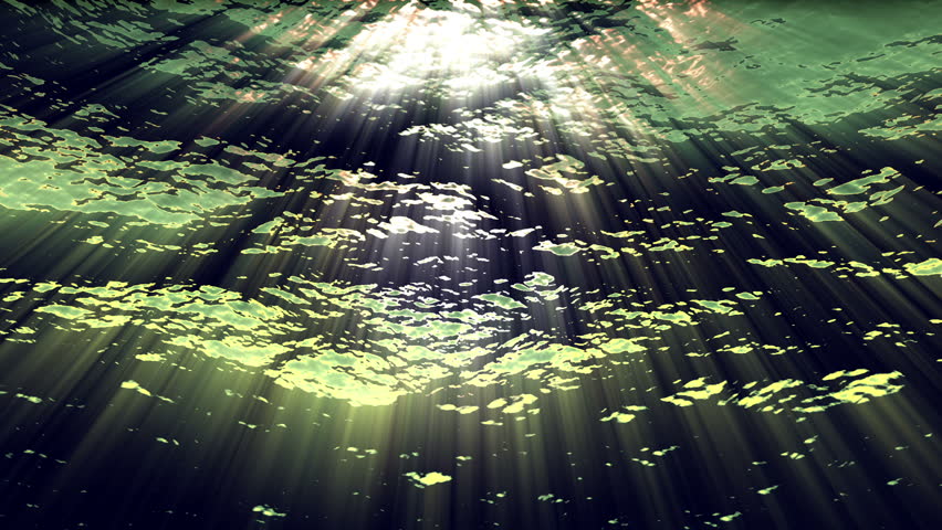 Beautiful Underwater Sea Scene View With Natural Light Rays, Shining ...