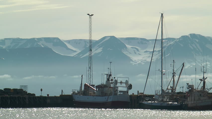 Ships in Harbor of Husavik Stock Footage Video (100% Royalty-free ...