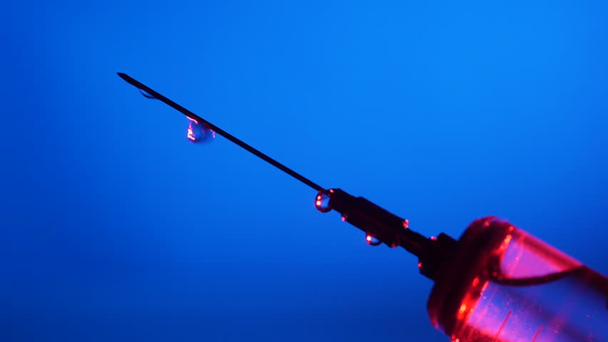 Syringe Needle Vaccine Dripping Close Up Stock Footage Video 5402030 ...