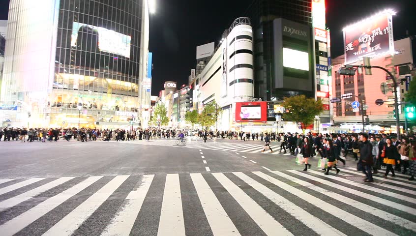 Tokyo, Japan - May 14, 2015: Pedestrians At Shibuya Crossing, The ...
