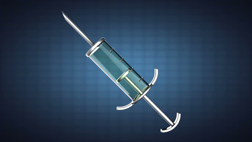 Loop Glass Syringe On Blue Stock Footage Video (100% Royalty-free ...