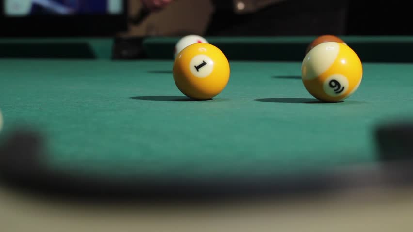 American Billiard, 9-ball, Nine-ball Pool.man Stock Footage Video (100% ...