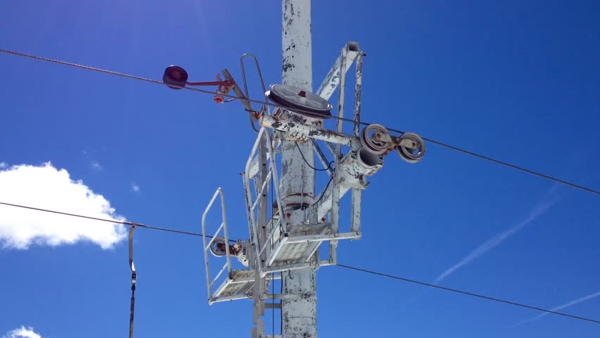 Mechanical System of Ski Lift. Stock Footage Video (100% Royalty-free ...