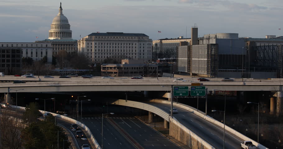 Stock video of cars traffic us congress washington dc | 6221741 ...
