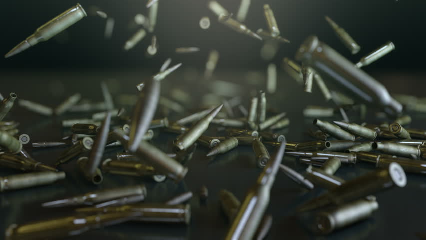 Narrow Focus Close Up Of Bullet Shell Smoking After Being Fired At A ...