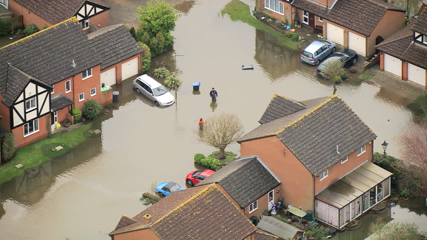 Properties Flooded By Recent Rain Stock Footage Video (100% Royalty ...