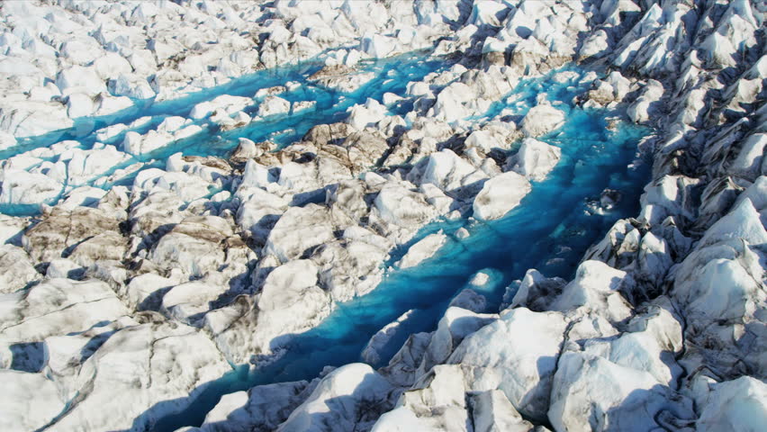 Aerial View Glacial Ice Formations Stock Footage Video (100% Royalty ...