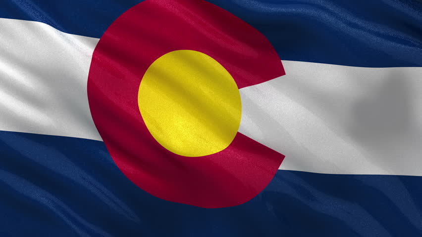 Waving Flag Of The US State Of Colorado With A Stylised Design ...