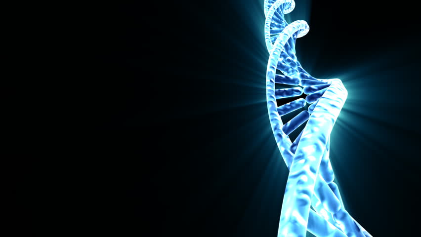 3d Rotating DNA Model On Science Scroll Background. Seamless Loop ...