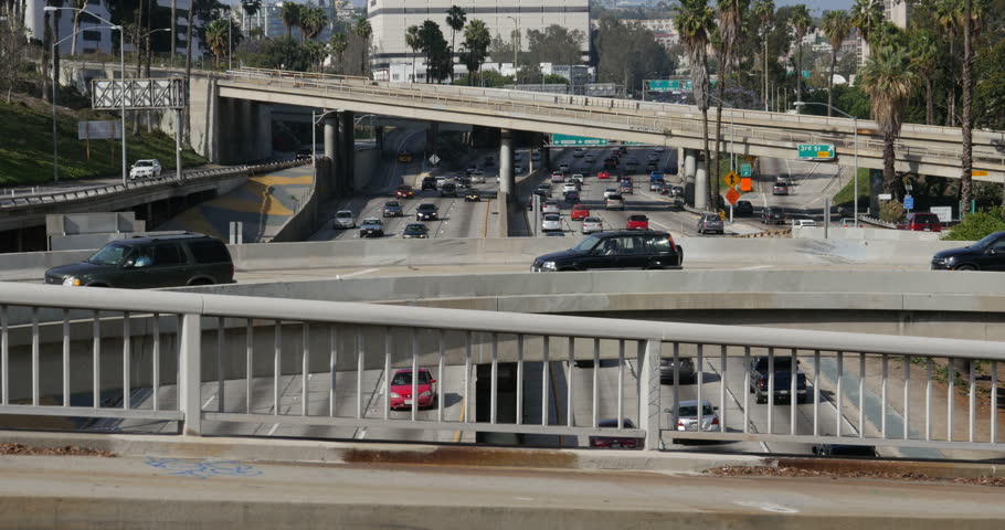 Freeway Traffic 03 La Downtown Stock Footage Video (100% Royalty-free ...