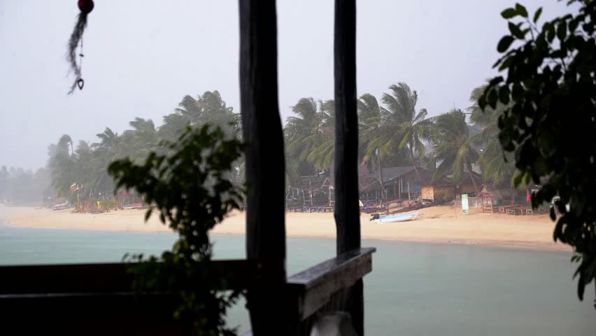 Stock video of rain and storm on tropical island | 6857101 | Shutterstock