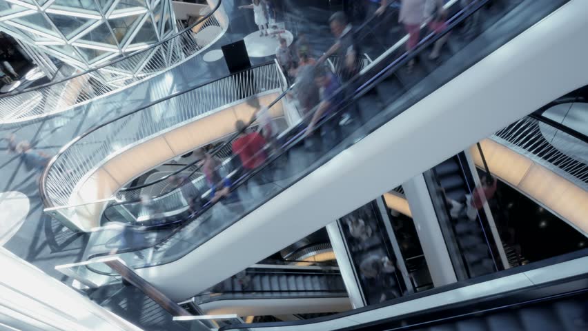 Stairways Stairs Steps. Escalator Elevator. Modern Architecture. Moving ...