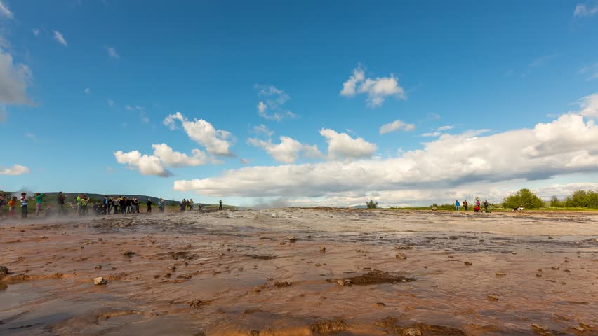 Eruption of Icelands Largest Geyser Stock Footage Video (100% Royalty ...