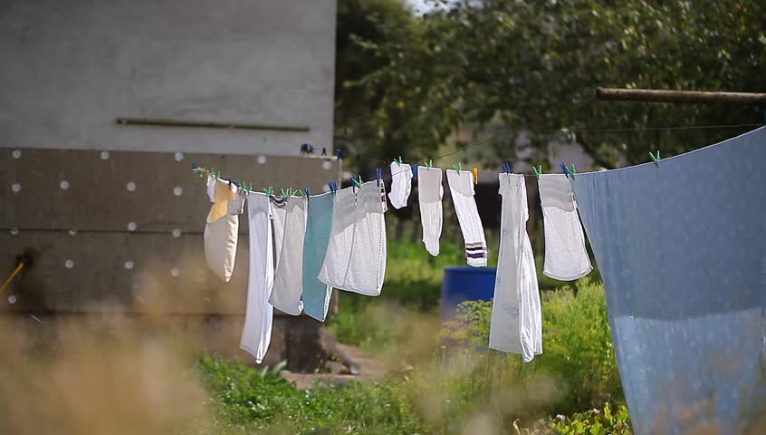 Clothes Drying in the Wind Stock Footage Video (100% Royalty-free ...