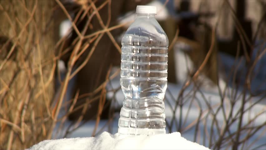Freezing Plastic Bottle of Water Stock Footage Video (100% Royalty-free ...