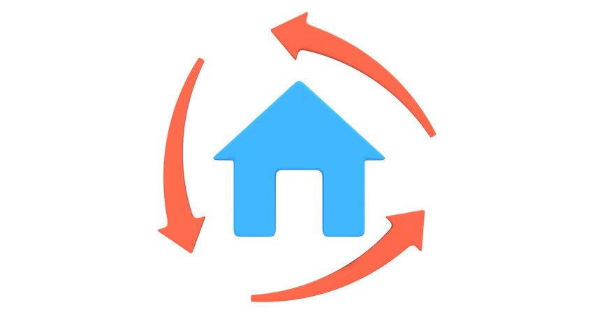 House Icon Rotate Animation. Seamless Stock Footage Video (100% Royalty ...