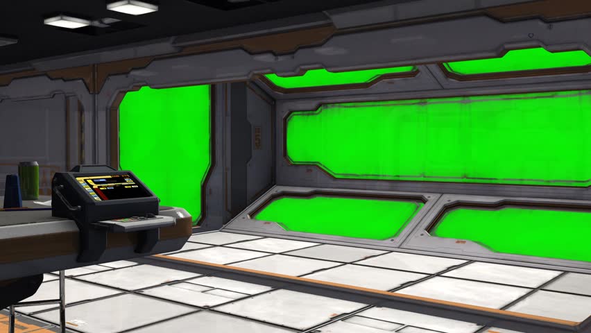 Inside A Spaceship Cockpit On A Green Screen Stock Footage Video ...