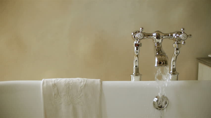 Bathtub Faucet with Running Water Stock Footage Video (100% Royalty ...