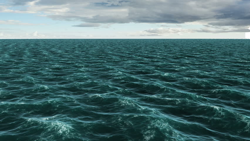 Realistic 3D Animation Of Ocean Waves Extending To Horizon With A ...