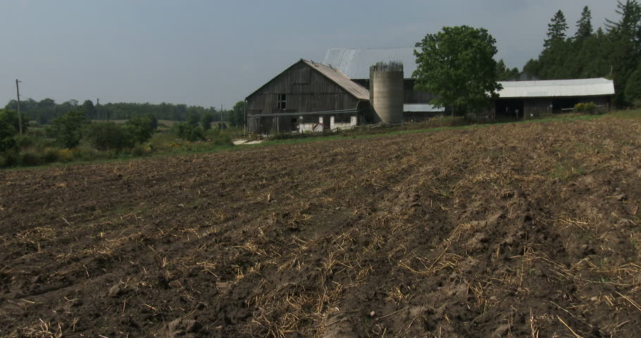 Old Barn and Uncultivated Field Stock Footage Video (100% Royalty-free ...