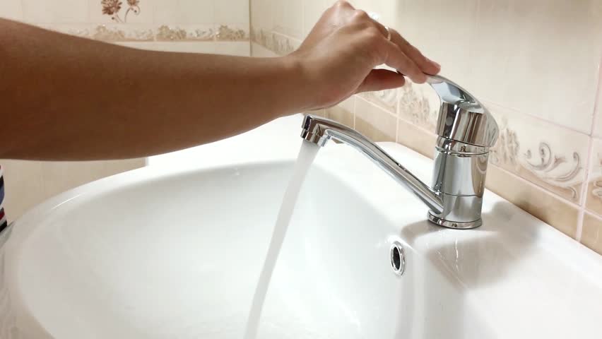 Woman Hand Opens a Water Stock Footage Video (100% Royalty-free ...