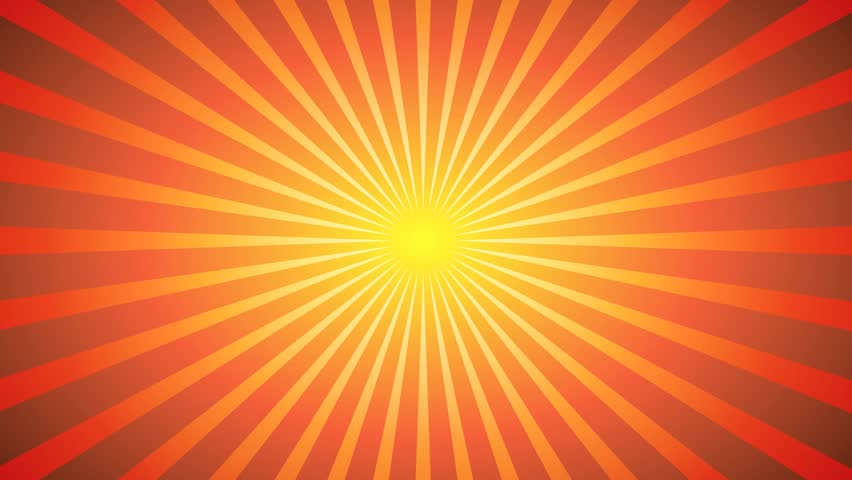 Rotating Sunburst Cartoon Background Animation. Seamless Loop With Gold ...