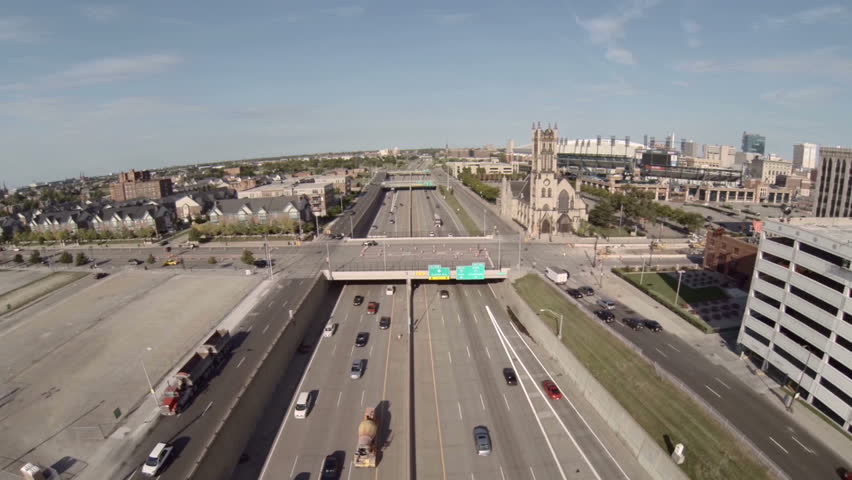 Low Flying Aerial Over Freeway Stock Footage Video (100% Royalty-free ...