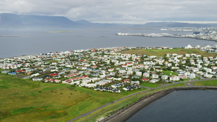 Aerial Iceland Reykjavik Capitol City Stock Footage Video (100% Royalty ...
