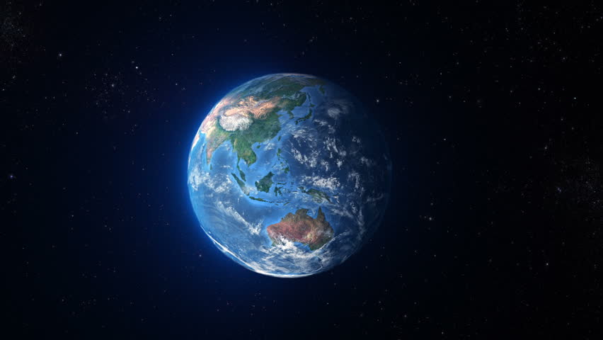 Beautiful Earth Animation. Blue Marble Spinning In Space (correct ...