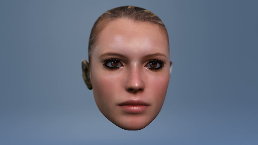 Stock video of woman's head talking advanced cgi with | 782581 ...