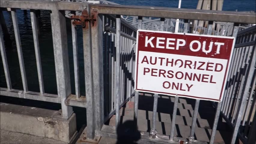 Keep Out Sign On Gate Stock Footage Video (100% Royalty-free) 7868701 ...