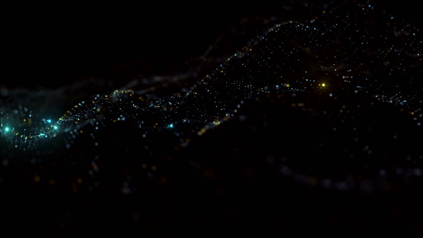 Abstract Background 3d Render. Chaotic Particles With Random Size. Twisted Massive Of Particles ...