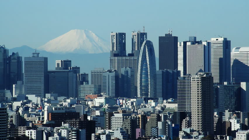 Tokyo Buildings and Mt Fuji Stock Footage Video (100% Royalty-free ...