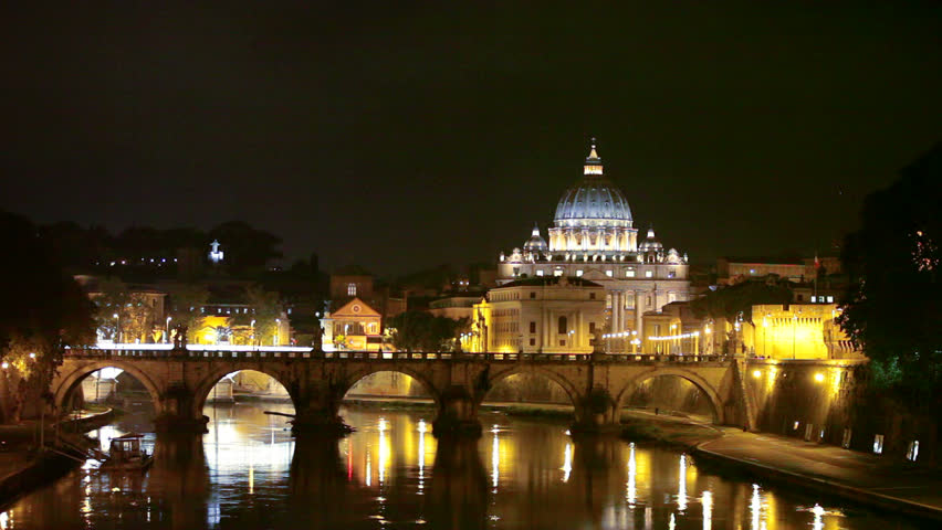 Rome By Night. View of Stock Footage Video (100% Royalty-free) 8141281 ...