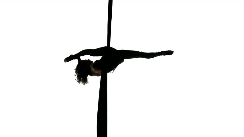 woman dancer on aerial silk, aerial | 8162581 的库存视频 | Shutterstock