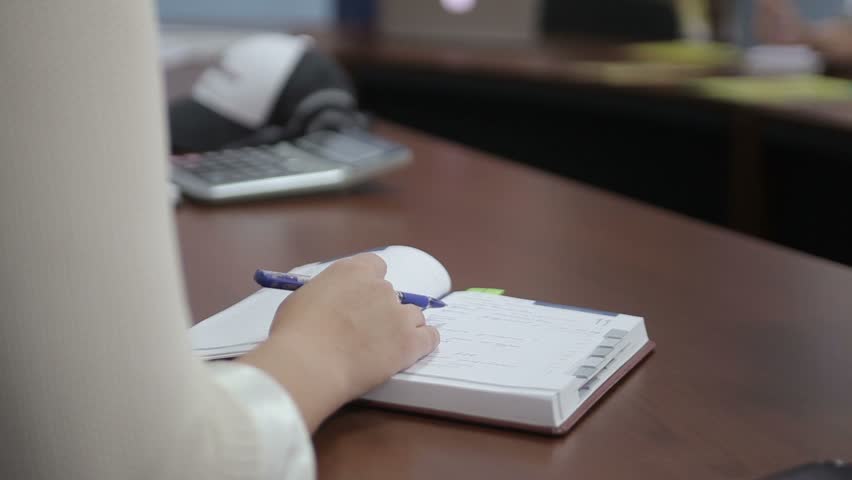Woman at Office Desk Signing Stock Footage Video (100% Royalty-free ...