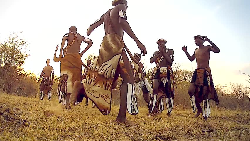 ZIMBABWE - SEPT 10, 2014:Traditionally Dressed African Tribesmen Of The ...