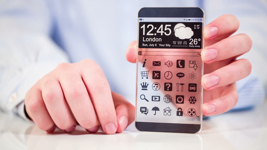 Futuristic Smart Phone (phablet) With A Transparent Display In Human ...