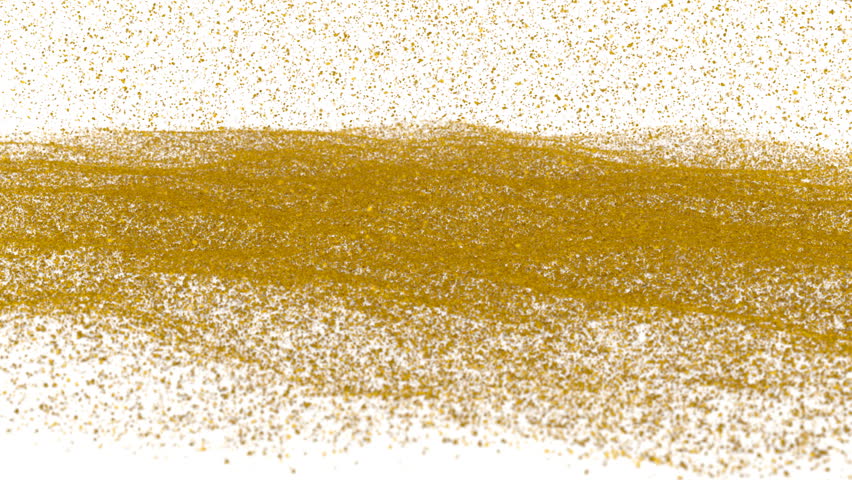Animated Falling And Stocking Realistic Gold Flakes Against White ...