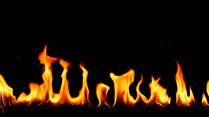 Super Slow Motion Of Clean Flames Igniting And Burning. A Line Of Real ...