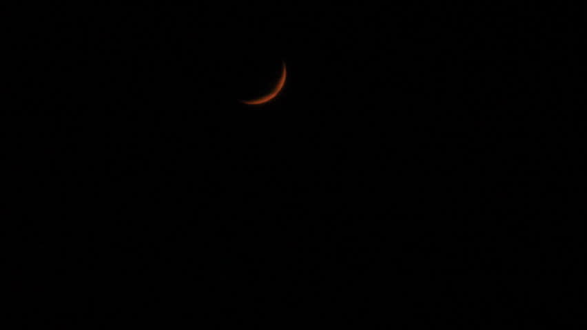 New Moon Thin Crescent On Stock Footage Video (100% Royalty-free ...