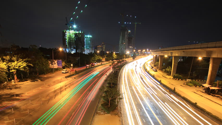 Motorway Traffic at Night Time Stock Footage Video (100% Royalty-free ...